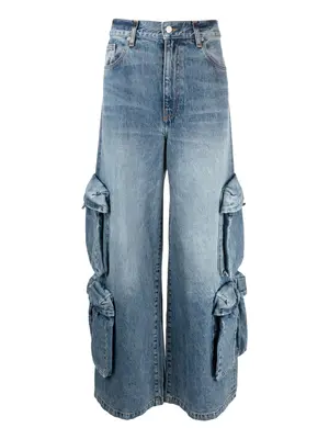 Amiri Baggy Mid-rise Wide-leg Jeans - Blue