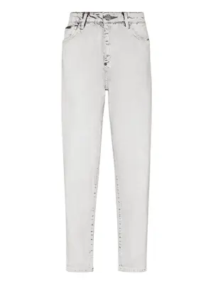 Philipp Plein Mom Fit Tapered Jeans - Grey