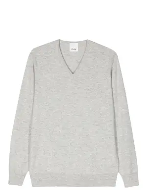 ALLUDE V-neck Cashmere Jumper - Grey