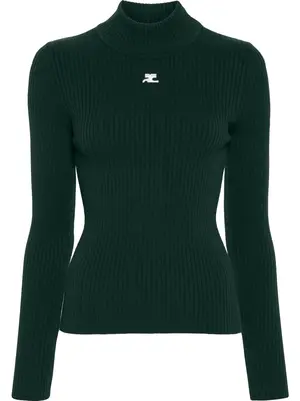 COURREGES Reedition Ribbed Sweater - Green