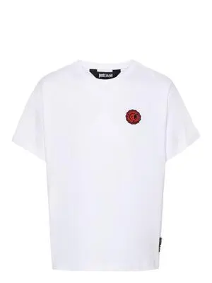 Just Cavalli Logo-patch Cotton T-shirt - White