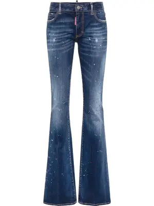Dsquared2 Twiggy Mid-rise Flared Jeans - Blue