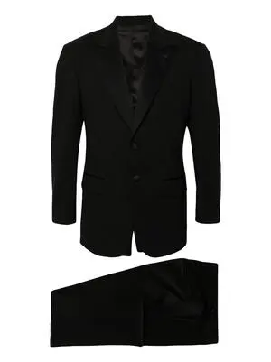 LARDINI Single-breasted Wool Blend Suit - Black