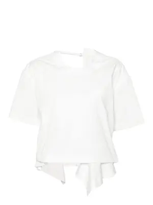 Sacai Asymmetric Poplin T-shirt - White