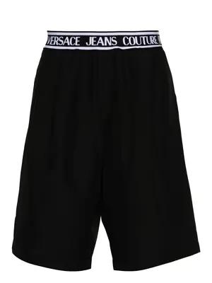 Versace Logo Waistband Shorts - Black