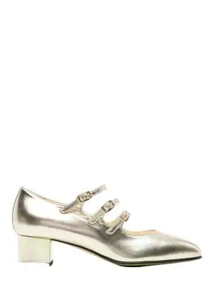 CAREL Carel Paris 40mm Kina Metallic Leather Pumps Gold