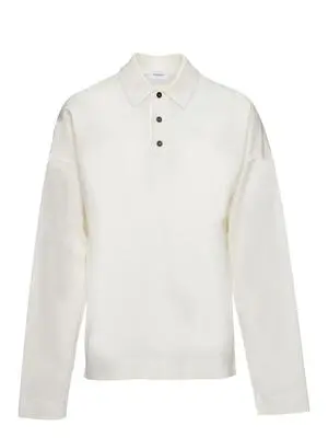 FERRAGAMO Long-sleeve Cotton Polo Shirt - White