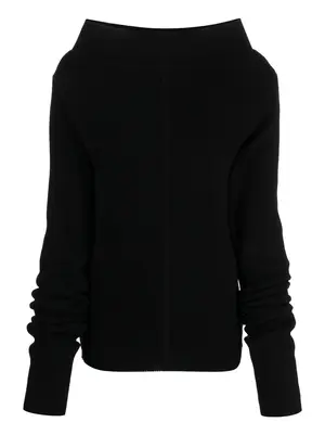 Rick Owens Vertical-seamed Ribbed-knit Jumper - Black