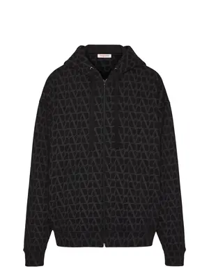 Valentino Garavani Toile Iconographe Zip-up Hoodie - Black