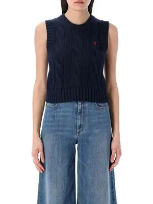 Polo Ralph Lauren Cable Knit Vest Hunter Navy