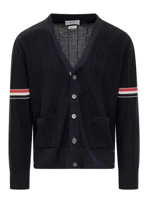 Thom Browne 4-bar Striped Cardigan - Blue