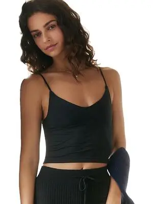 LYREBIRD Seamless V-neck Tank Top - Black Onyx