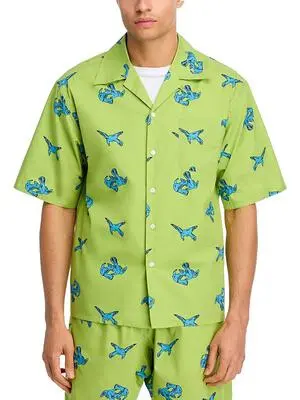 Marni Printed Short Sleeve Button Front Camp Shirt - Kiwi