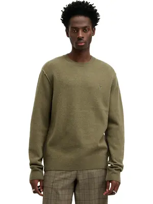 ALLSAINTS AllSaints Statten Ramskull Crew Neck Sweater Avo Green
