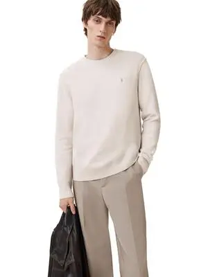 All Saints AllSaints Statten Ramskull Crew Neck Sweater Cloudy White