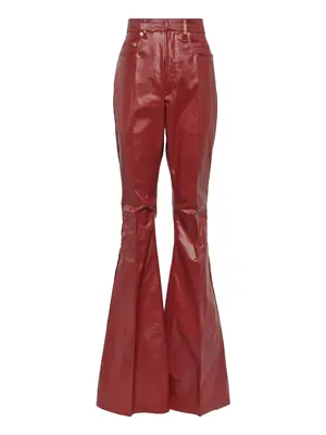 Rick Owens Rick Owens Bolan High-Rise Coated Denim Jeans Red