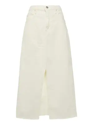 FRAME The Midaxi Denim Midi Skirt - White