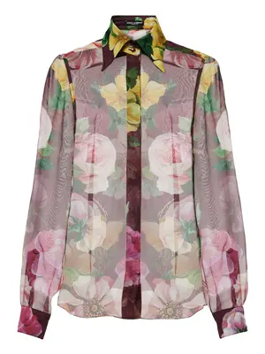 Dolce & Gabbana Printed Silk Chiffon Blouse - Multicoloured