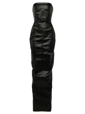 Rick Owens Bustier-detail Denim Gown - Black