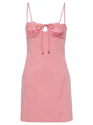 Blumarine Lace-trimmed Mini Dress - Pink