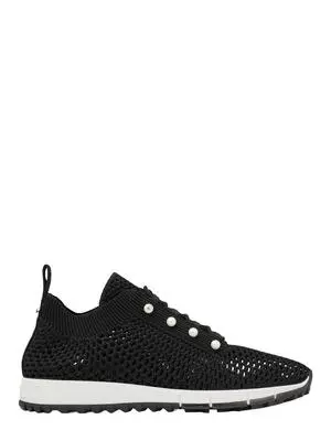JIMMY CHOO Veles Crochet Knit Low-top Sneakers - Black Mix