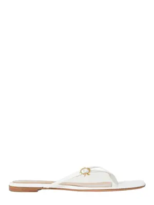 GIANVITO ROSSI Gianvito Rossi Glossed-Leather Square-Toe Sandals White