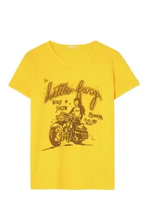 MOTHER The Boxy Goodie Goodie Printed Cotton-jersey T-shirt - Yellow