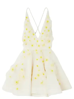 Zimmermann Daisy Embellished Mini Dress - Ivory