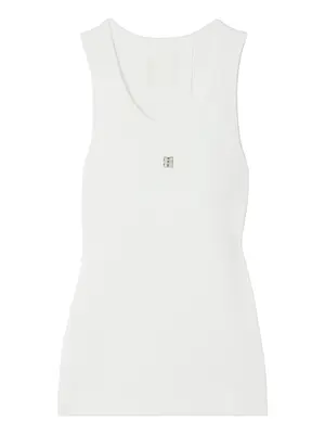 Givenchy Givenchy Embellished Ribbed Tank White
