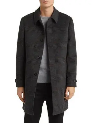Hart Schaffner Marx Armitage Wool-blend Topcoat - Charcoal/espresso