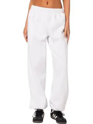 EDIKTED Clark Oversize Cotton Blend Sweatpants - White
