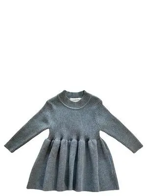 ASHMI & CO. Falyn Long Sleeve Cotton Sweater Dress - Gray
