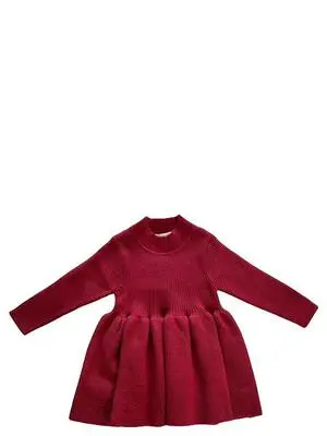 ASHMI & CO. Falyn Long Sleeve Cotton Sweater Dress - Wine Red
