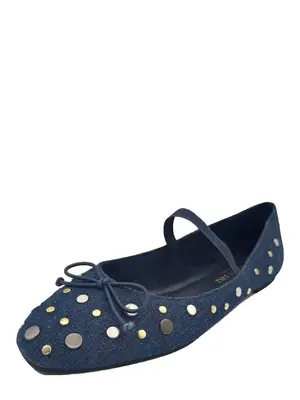 KENNETH COLE Kenneth Cole New York Myra Studded Mary Jane Flat Denim Fabric