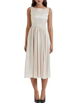HOUSE OF CB HOUSE OF CB Shayla Satin Midi Cocktail Dress