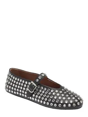Alaïa Rhinestone Embellished Ballet Flat - Noir-999