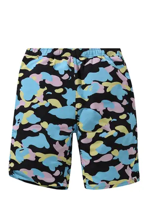 BAPE Multi Camo Track Shorts - Black
