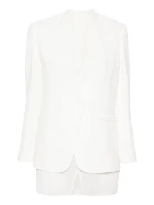 Brunello Cucinelli Layered Single-breasted Blazer - White