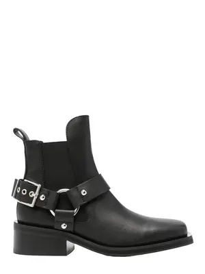 GANNI Biker Chelsea Ankle Boots - Black