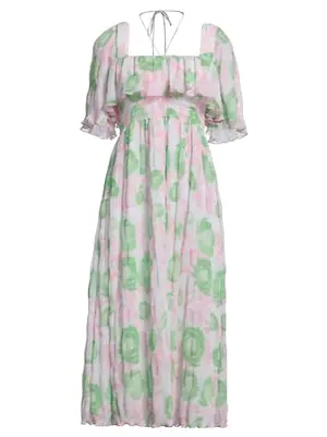 GANNI Midi Dress In Recycled Polyester - Pink