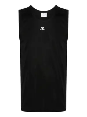 COURREGES Logo-appliqué Top - Black