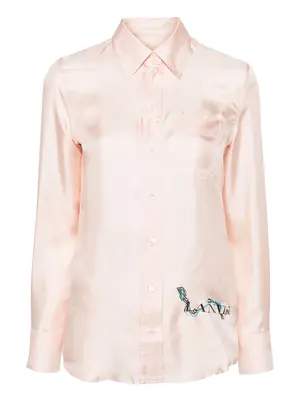 LANVIN Logo-print Silk Shirt - Pink