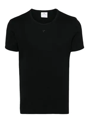 COURREGES Logo-appliqué T-shirt - Black