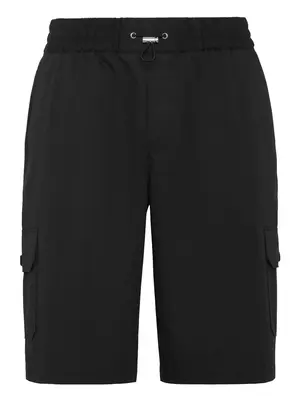 Philipp Plein Drawstring Cargo Shorts - Black