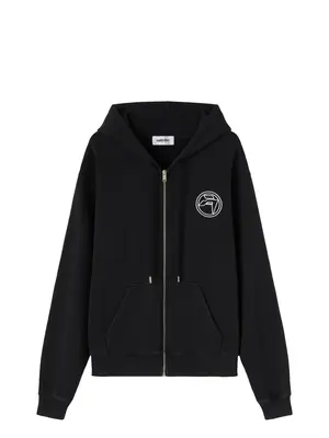 AMBUSH Logo-embroidered Organic Cotton Hoodie - Black