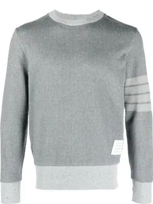 Thom Browne 4-bar Crew-neck Sweatshirt - Grey