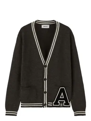 AMBUSH Monogram Appliqué Wool Cardigan - Green