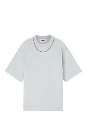 AMBUSH Chain-embellished Organic-cotton T-shirt - Blue