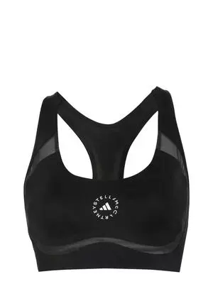 Adidas By Stella McCartney Logo-print Sports Bra - Black