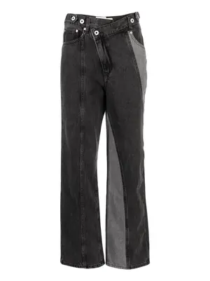 FENG CHEN WANG Logo-patch Straight-leg Trousers - Black